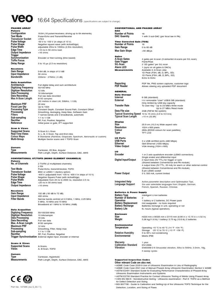 16:64 Specifications: I-Pex | PDF | Ultrasound | Digital To Analog ...
