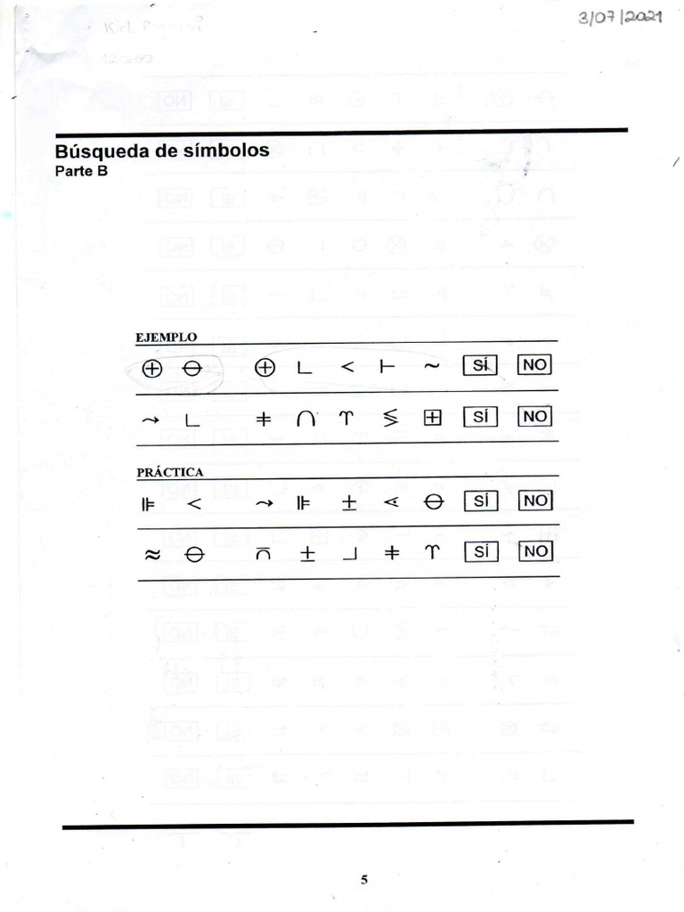 Búsqueda de Símbolos 1 Wisc Parte 2 | PDF