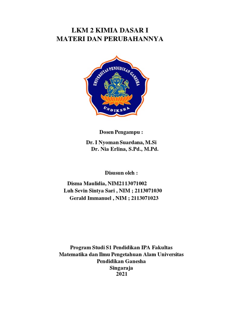 LKM 2 Kimia Dasar 1 | PDF