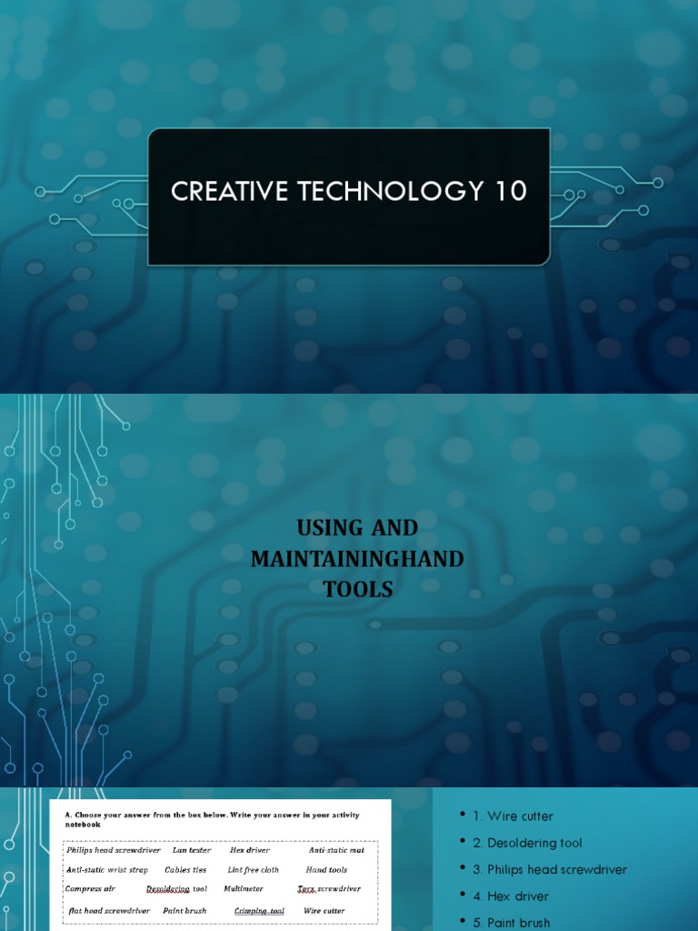 Creative Technology 10 Lesson 1 | PDF | Equipment | Electromagnetism