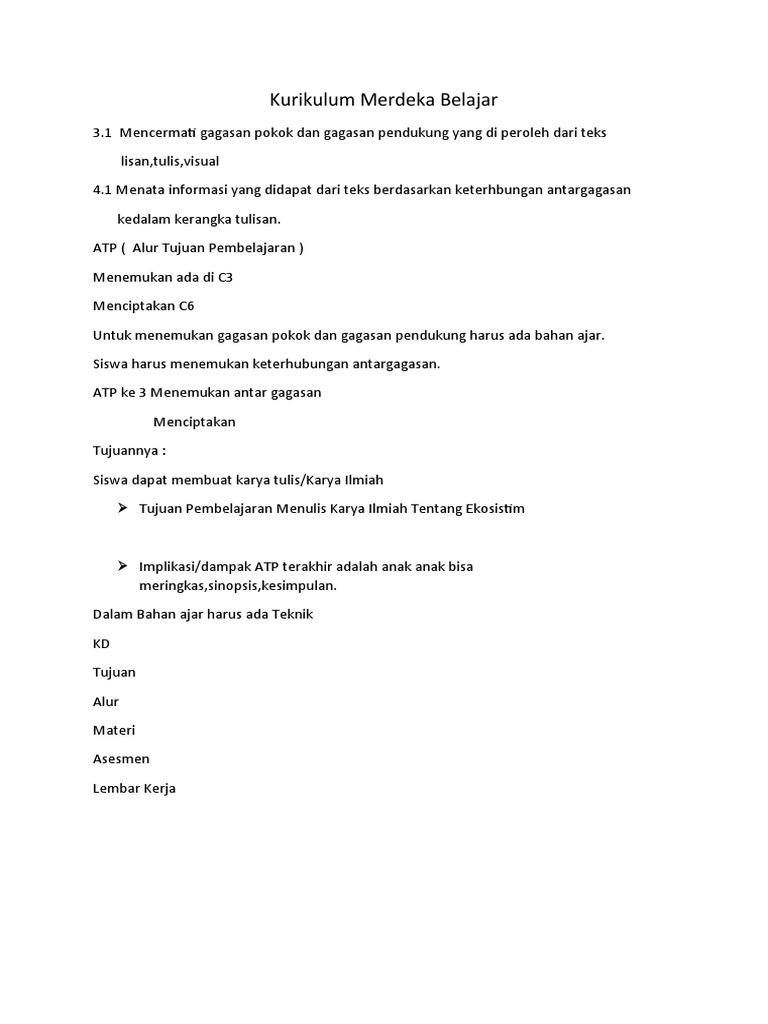 Kurikulum Merdeka Belajar | PDF