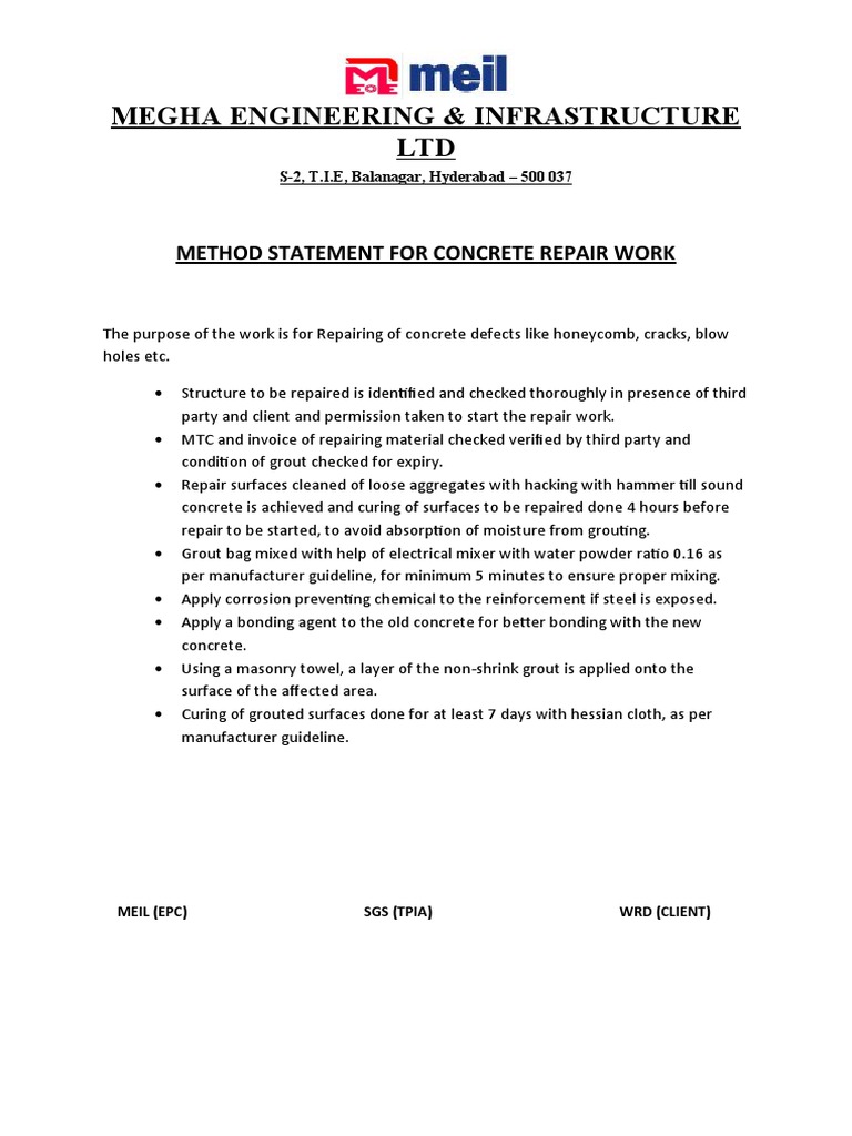 Method Statement For Plaster Work | PDF