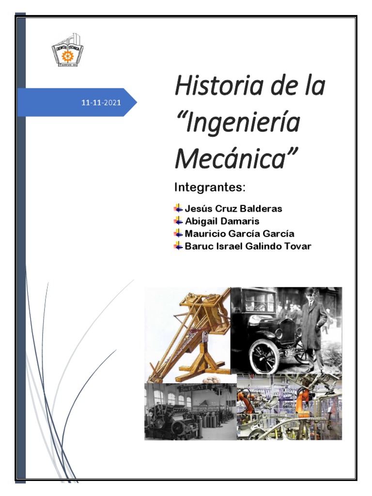 La Historia De La Ingeniería Mecánica Pdf Ingeniería Mecánica