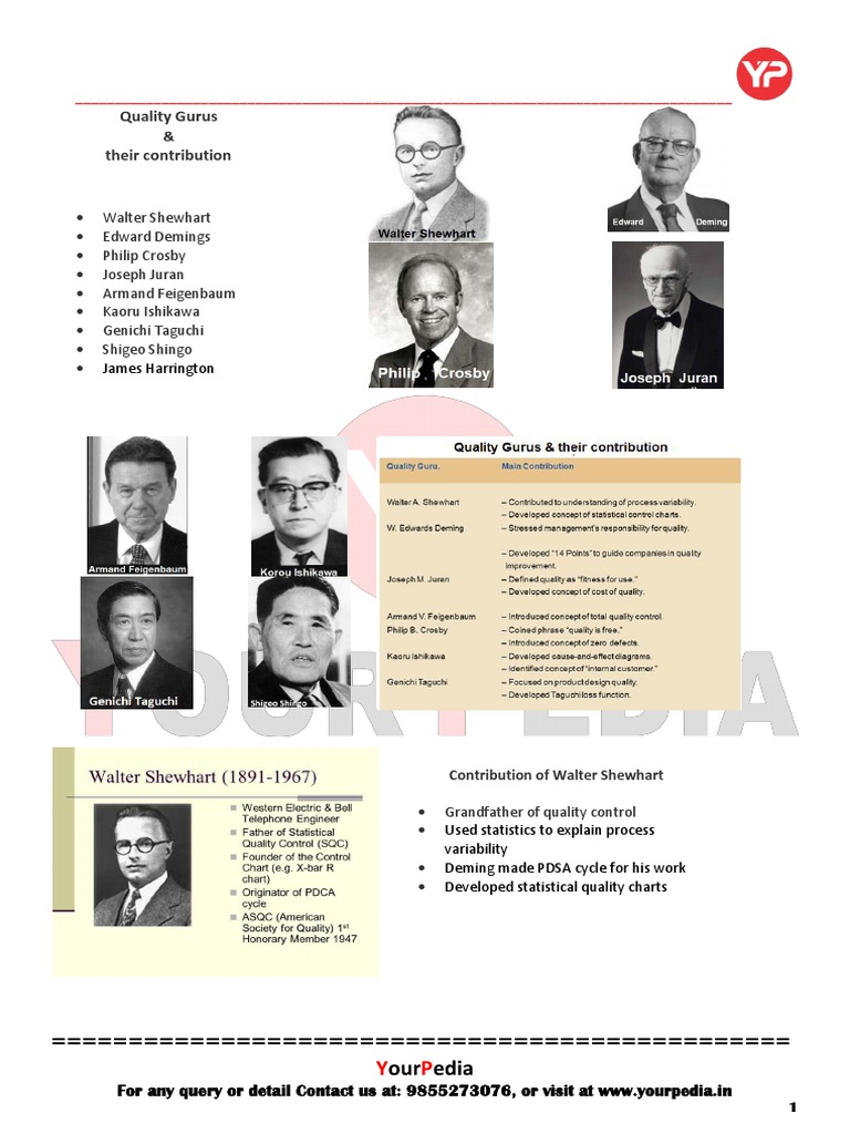 Quality Gurus and Their Contribution | Download Free PDF | Secondary ...