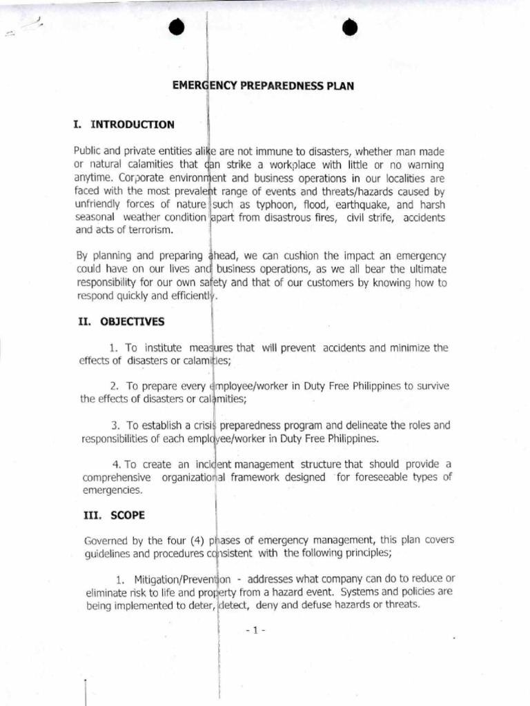 Emergency Preparedness Plan | PDF | Emergency Management | Emergency
