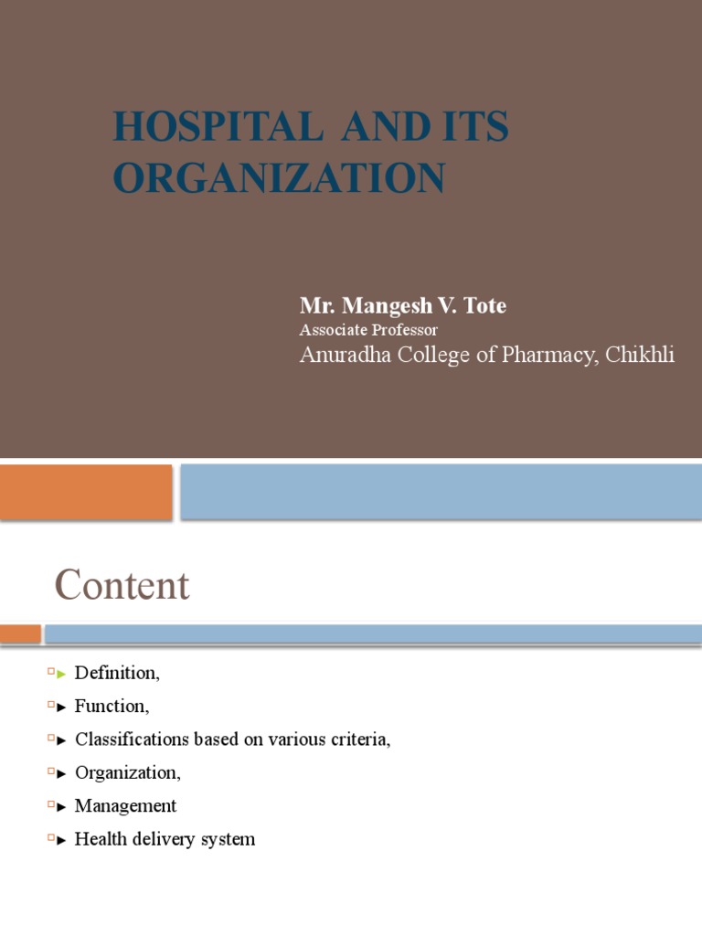 Hospital & Its Organization | PDF | Hospital | Health Care