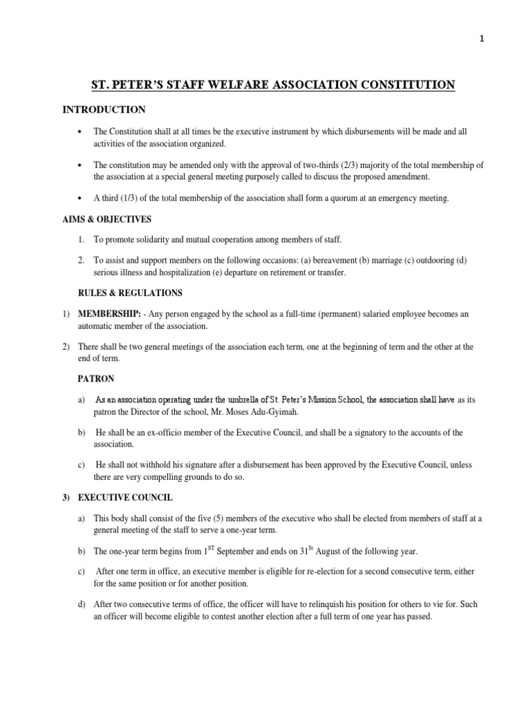 Welfare Constitution 2 | PDF | Banks | Marriage