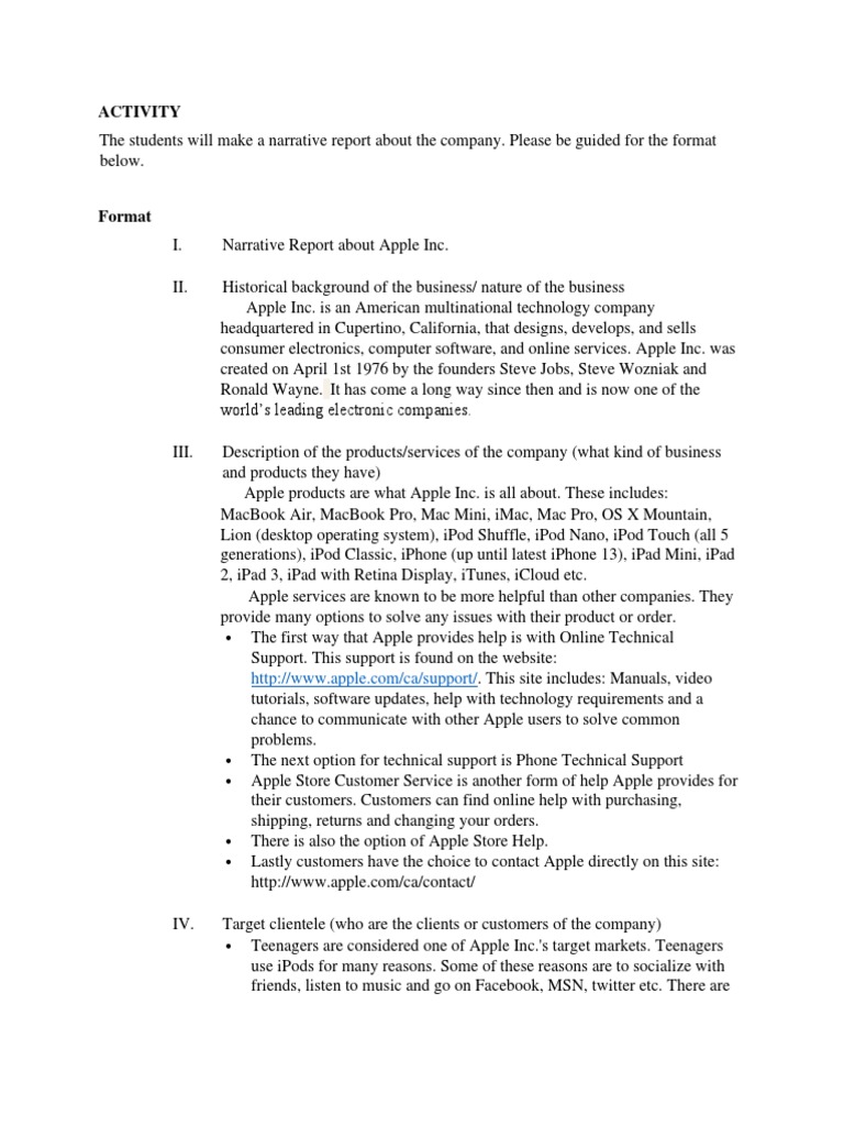 An Insightful Narrative Report on Apple Inc.: Outlining the Company's ...