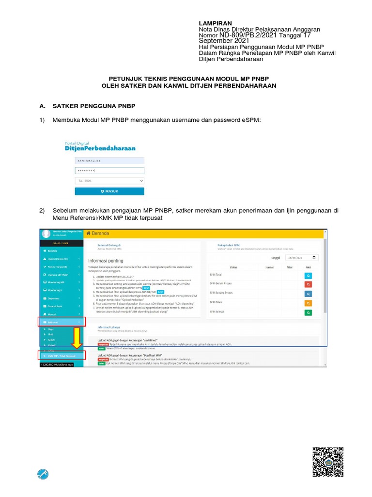 Lampiran Juknis Persiapan Modul MP PNBP Ke Kanwil | PDF