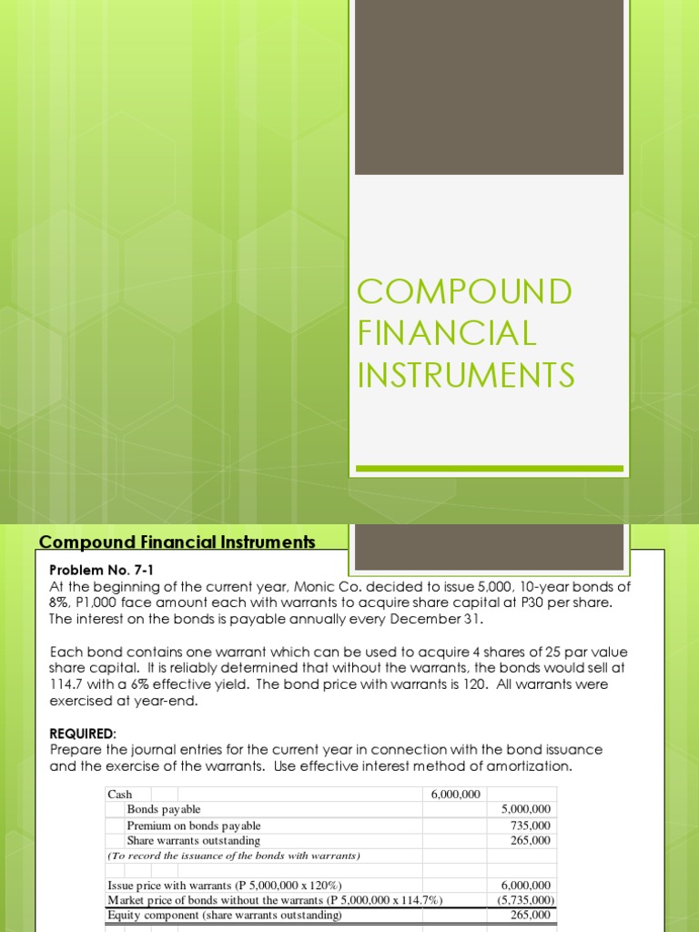Compound Financial Instruments | PDF | Bonds (Finance) | Present Value