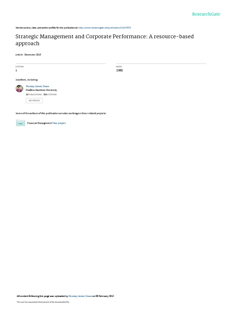 Strategic Management's Impact on Firms | PDF | Strategic Management ...