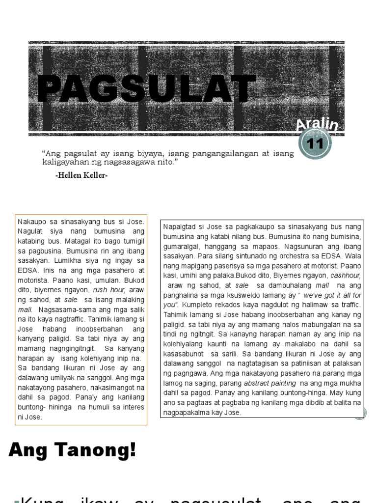 Aralin 11 - Pagsulat | PDF