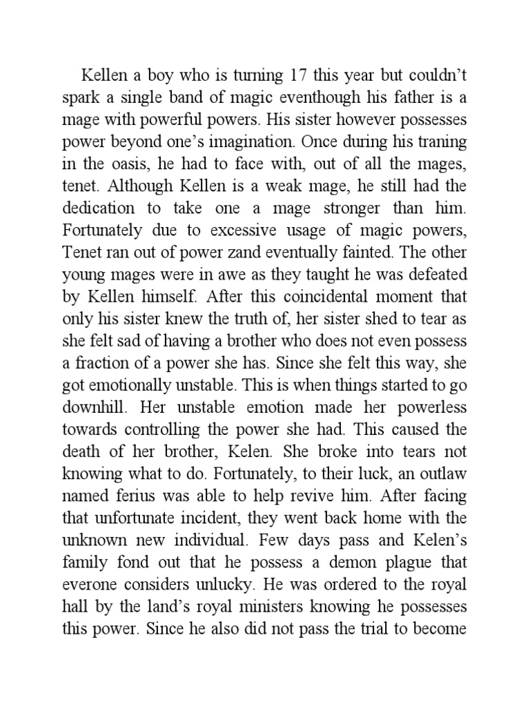 Kellen A Boy Who Is Turning 17 This Year But Couldn | PDF