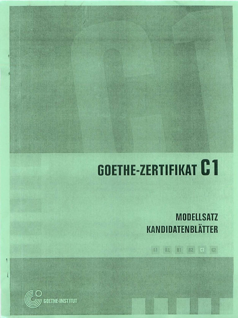Goethe Zertifikat C1 | PDF