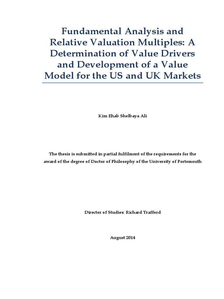 Fundamental Analysis and Relative Valuation Multiples Pg80 | PDF ...