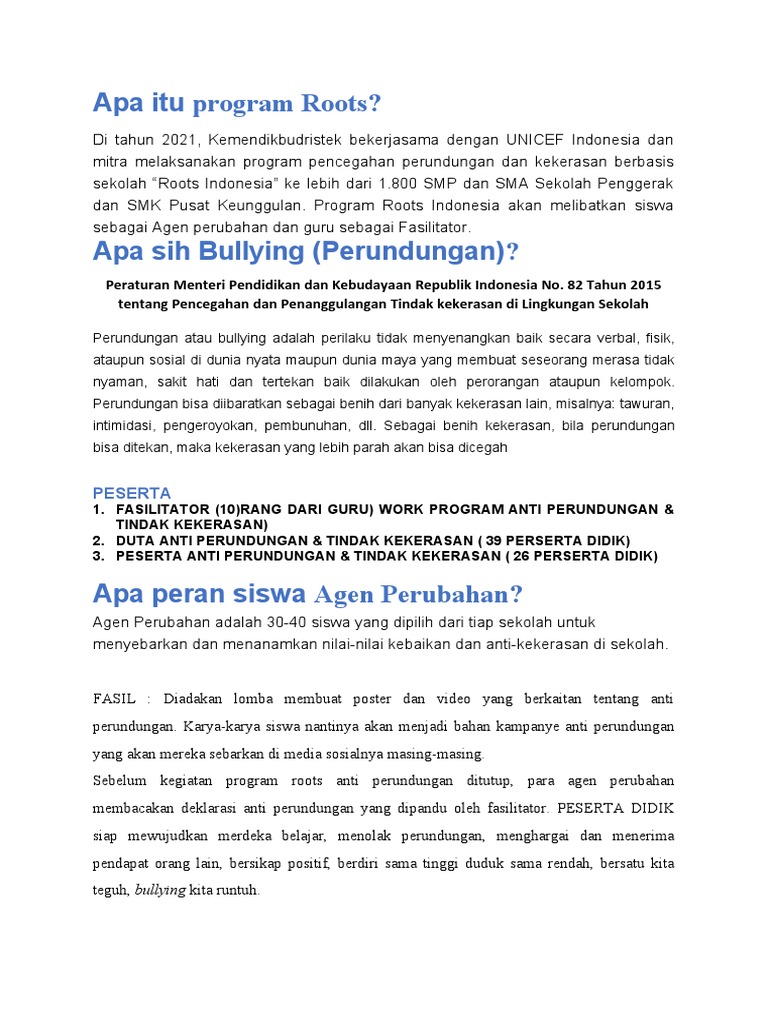 Apa Itu Program Roots | PDF