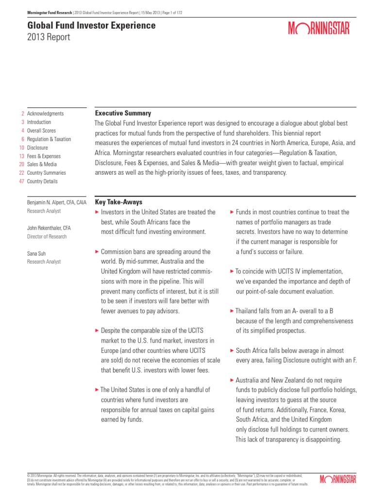 Morningstar Report 2013 | PDF | Investor | Taxes