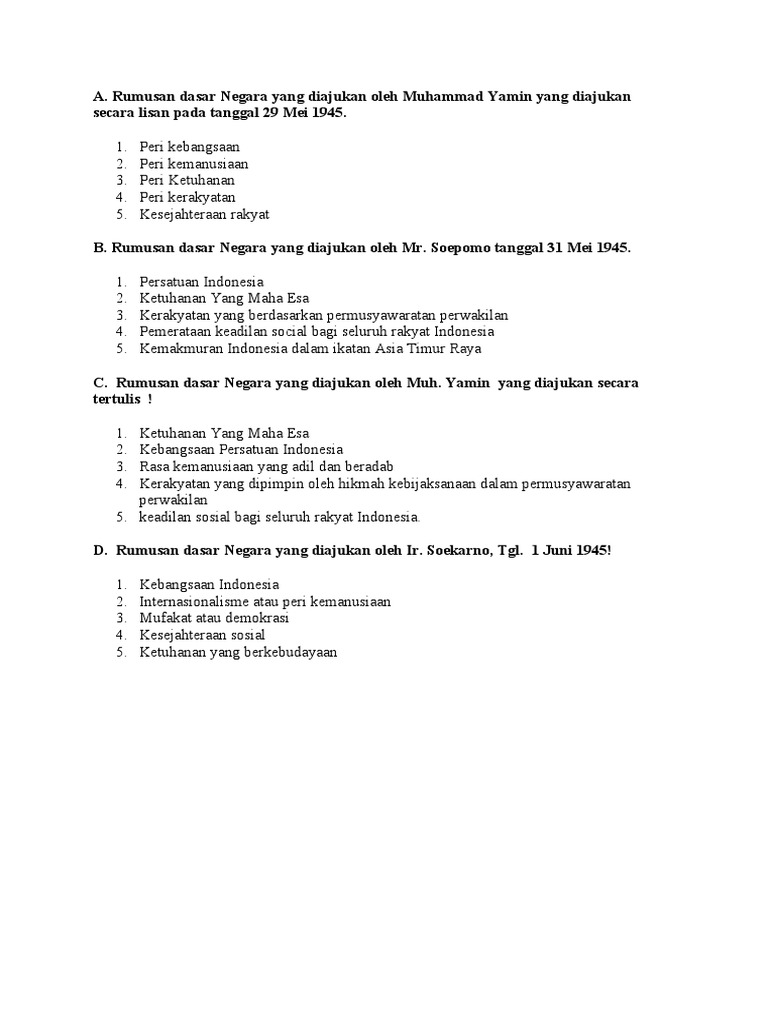 3 Rumusan Pancasila | PDF