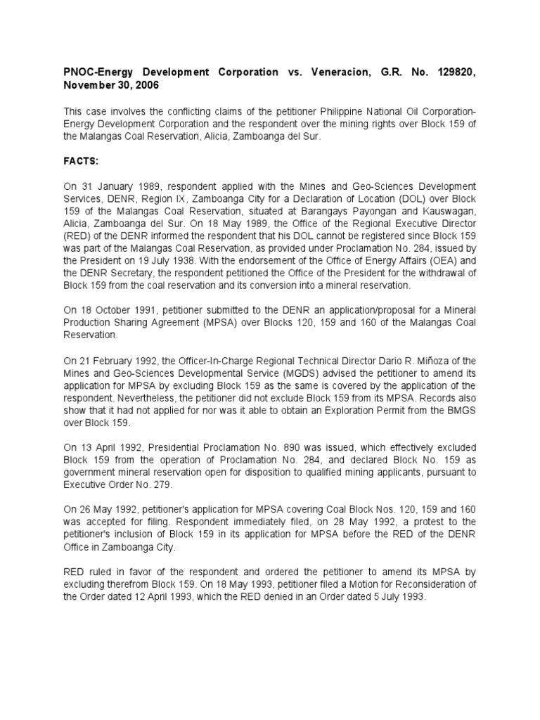 PNOC vs. Veneracion: Mining Rights Dispute | PDF | Adjudication | Lawsuit