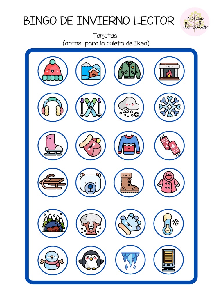 Bingo de Invierno Lector | PDF | Nieve | Fenómenos de la tierra