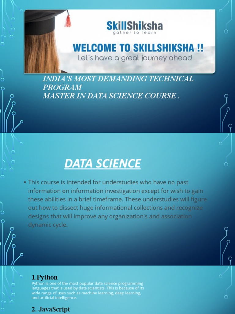 India'S Most Demanding Technical Program Master in Data Science Course ...