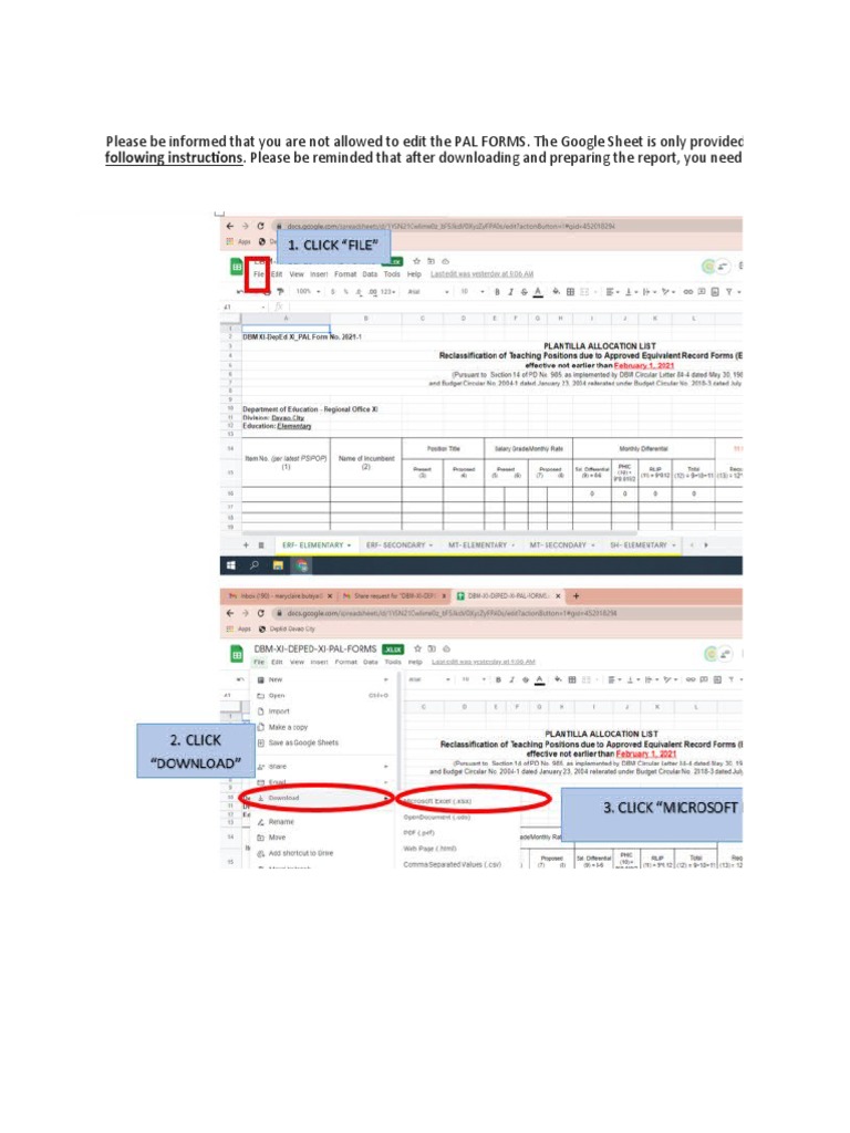 DepEd PAL Form Submission Guidelines | PDF