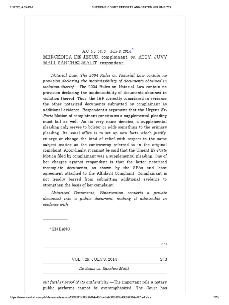 de Jesus vs. Malit | PDF | Notary Public | Search And Seizure