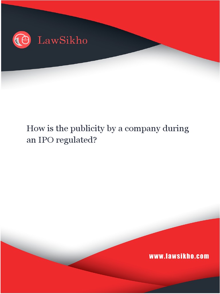 IPO Publicity Guidelines Explained | PDF | Initial Public Offering ...