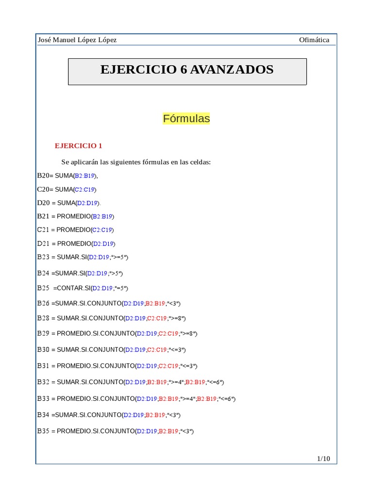 Ejercicio 6 Avanzados Ofimática | PDF