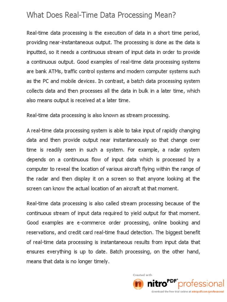 Understanding Real-Time Data Processing | PDF