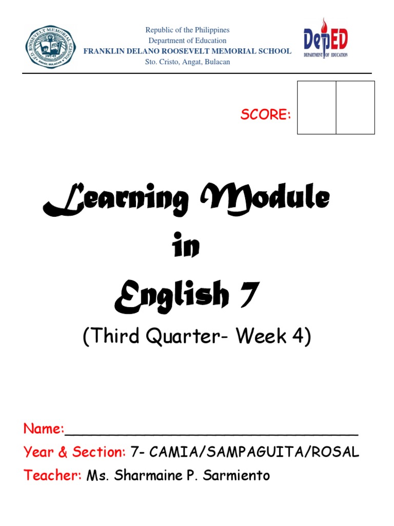 English 7 - Week 4 | PDF | Taste | Feeling