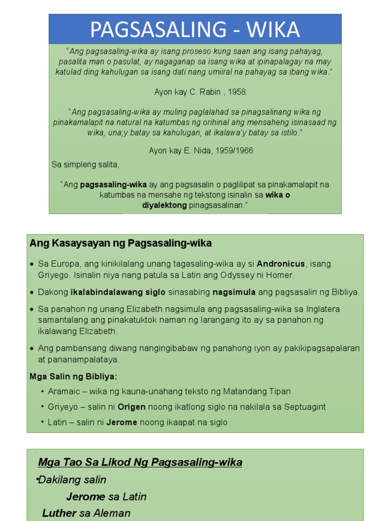 Pagsasaling Wika | PDF