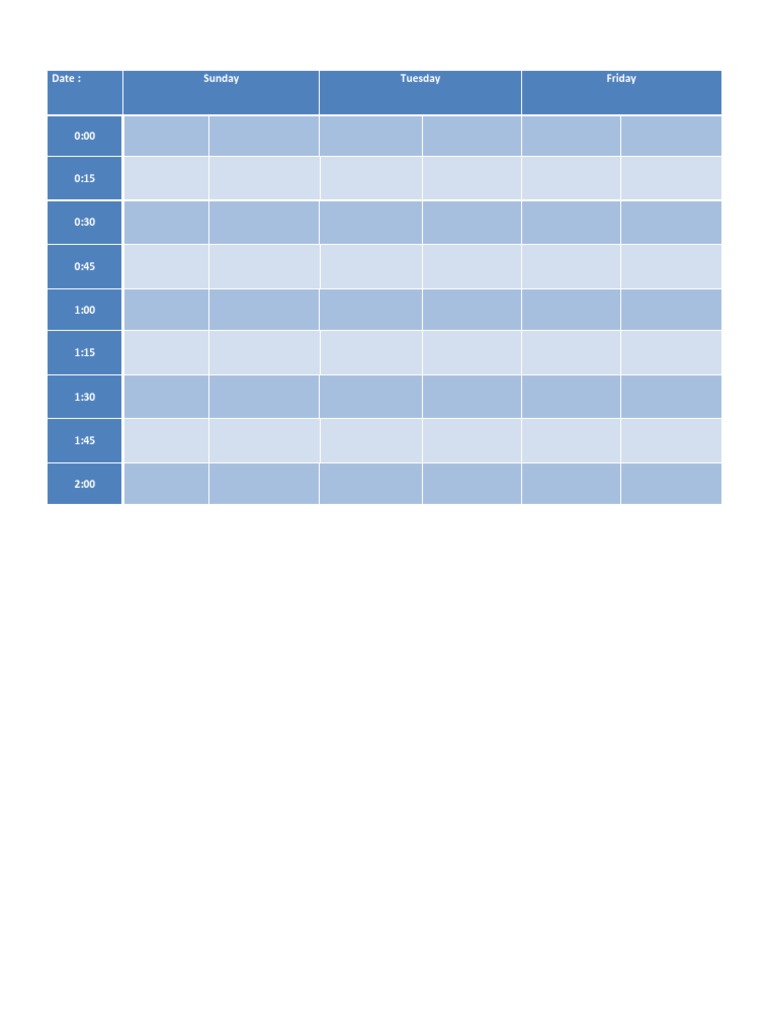 Weekly Time Table Schedule | PDF