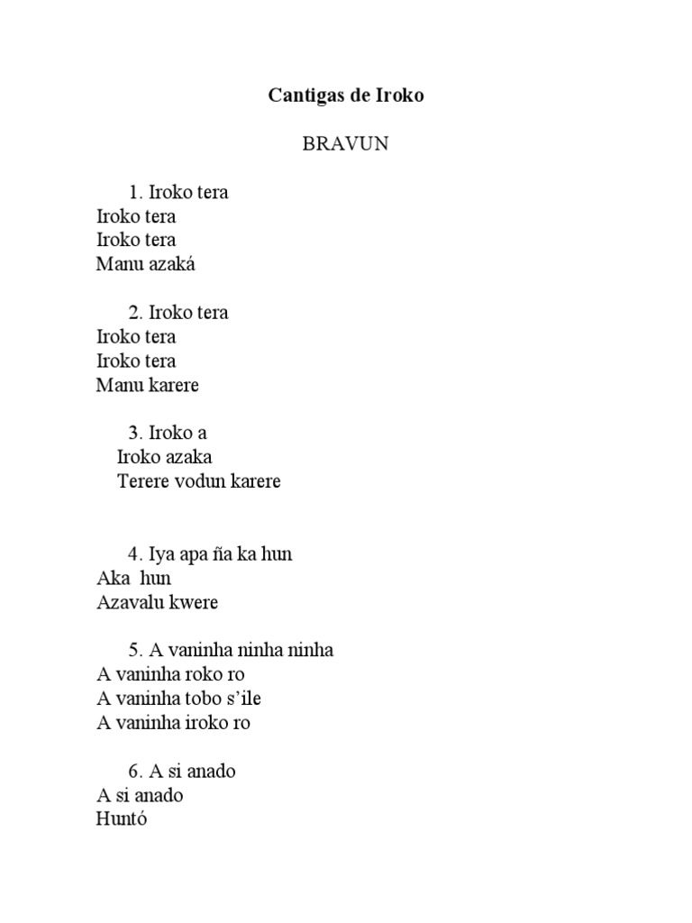 Cantigas Iroko | PDF