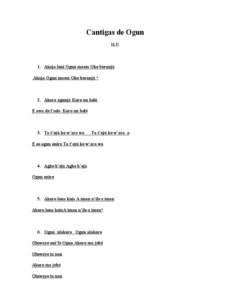 Cantigas Ogun | PDF