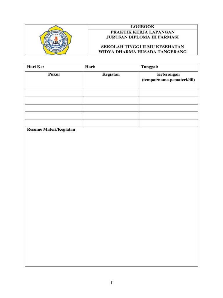 Isi Logbook PKL | PDF