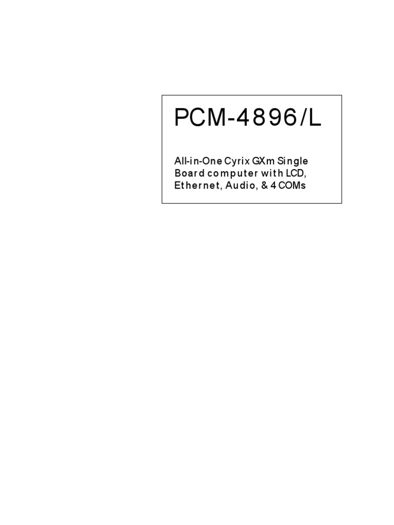 Aaeon PCM-4896 Instruction Manual | PDF | Usb | Electrical Engineering