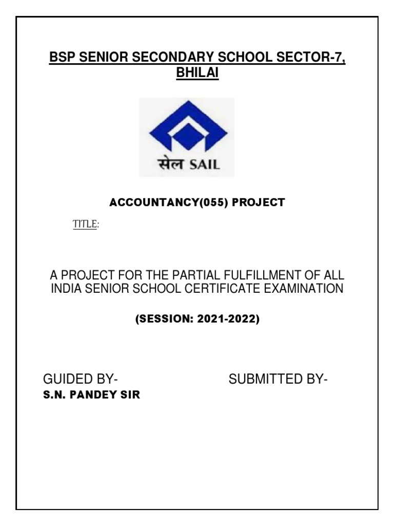 BSP Senior Secondary School Sector-7, Bhilai: Title | PDF | Teachers