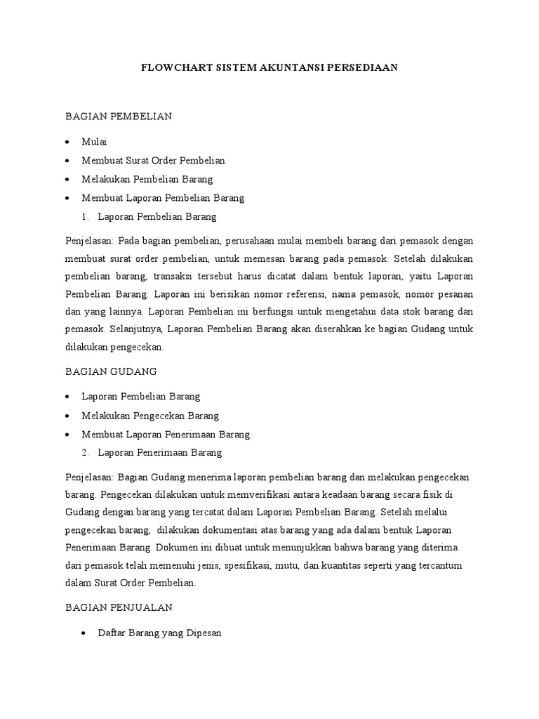 Flowchart Sistem Akuntansi Persediaan | PDF