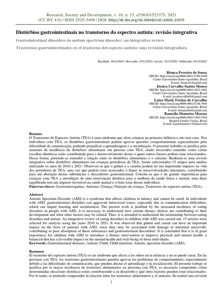 Article 280671 1 10 20211203 | PDF | Autismo | Medicina Clínica