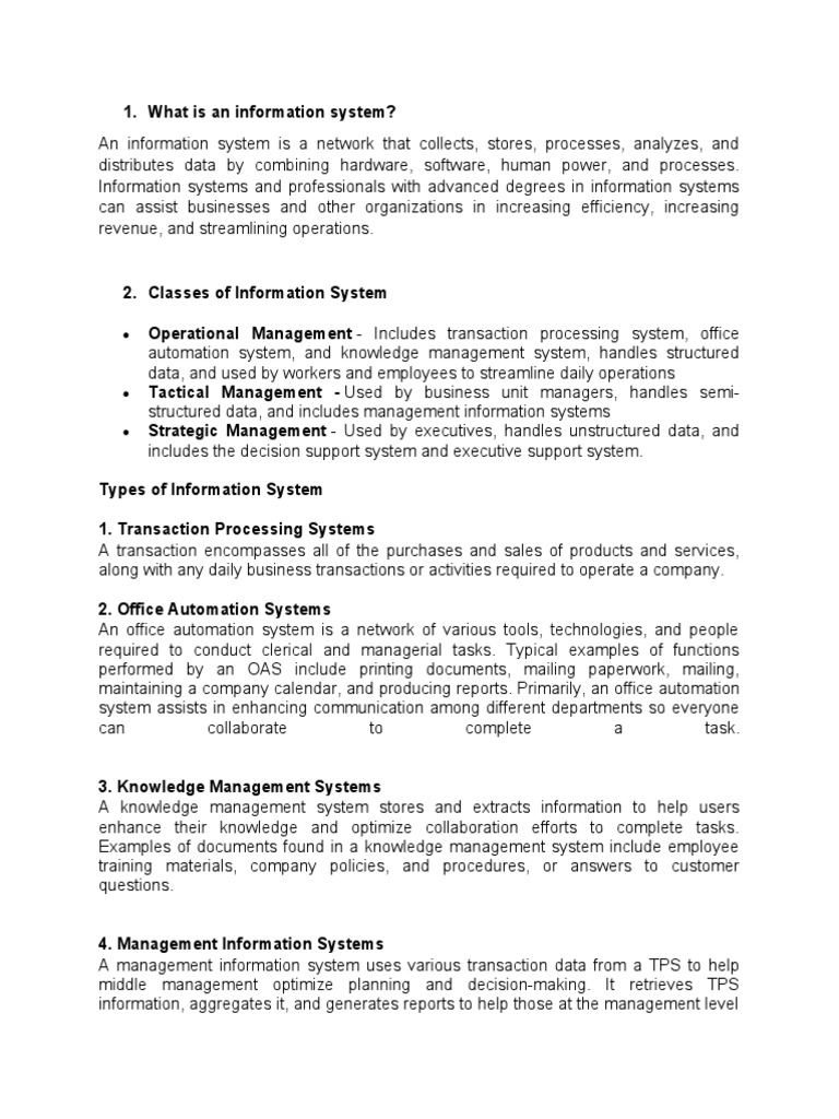 What Is An Information System | PDF | Information System | Information