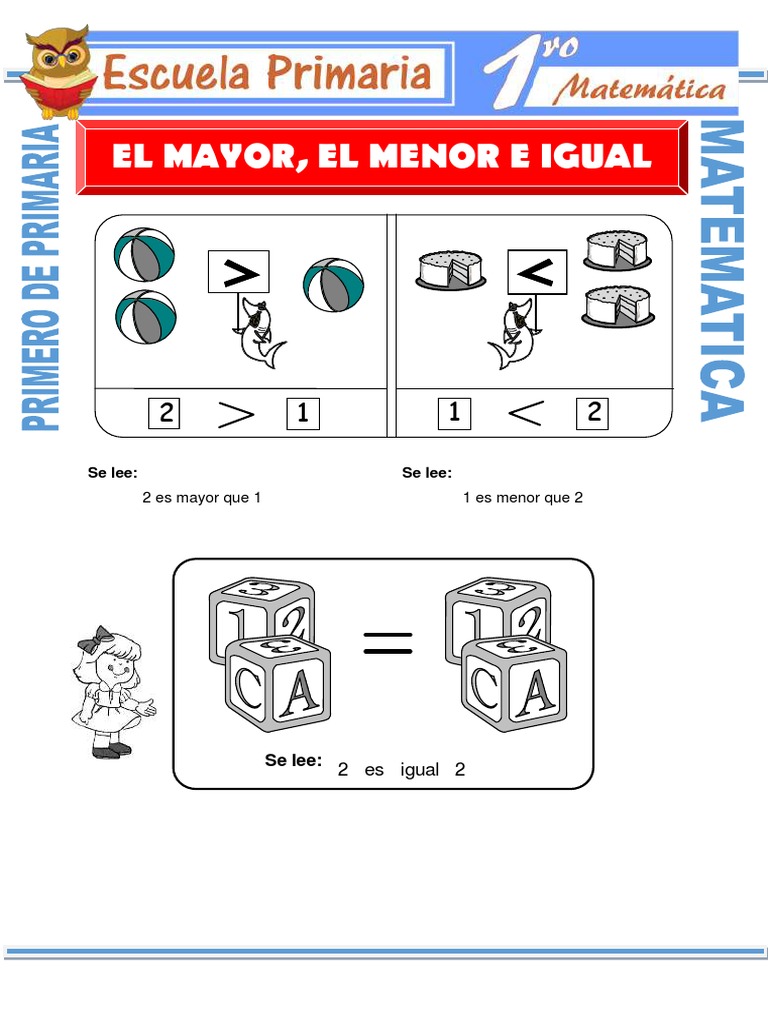 Comparación de Números para Primaria | PDF