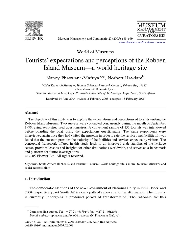 Tourists' Expectations | PDF | Tourism | Museum