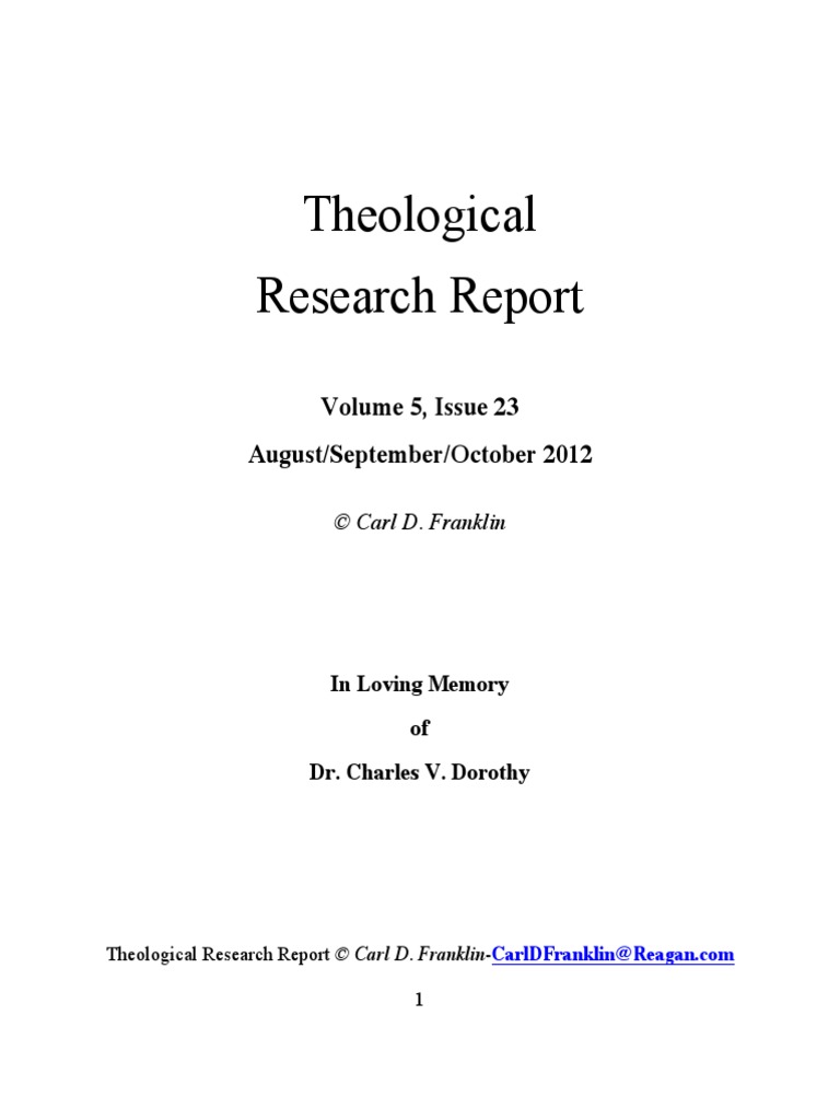 TRR-23 - August-September-October 2012 Report | PDF | Douay–Rheims Bible