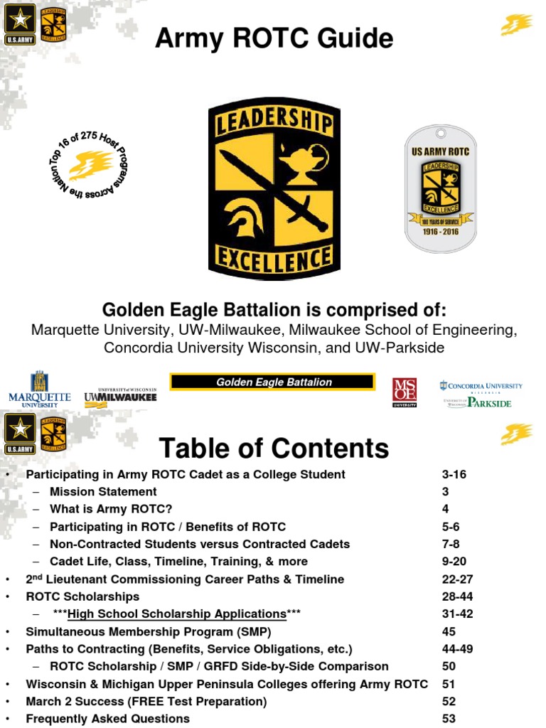 Army ROTC Guide: Golden Eagle Battalion Is Comprised of | PDF | Reserve ...