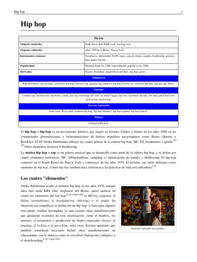 Historia Del Hip Hop | PDF | Música hip-hop | Disc jockey