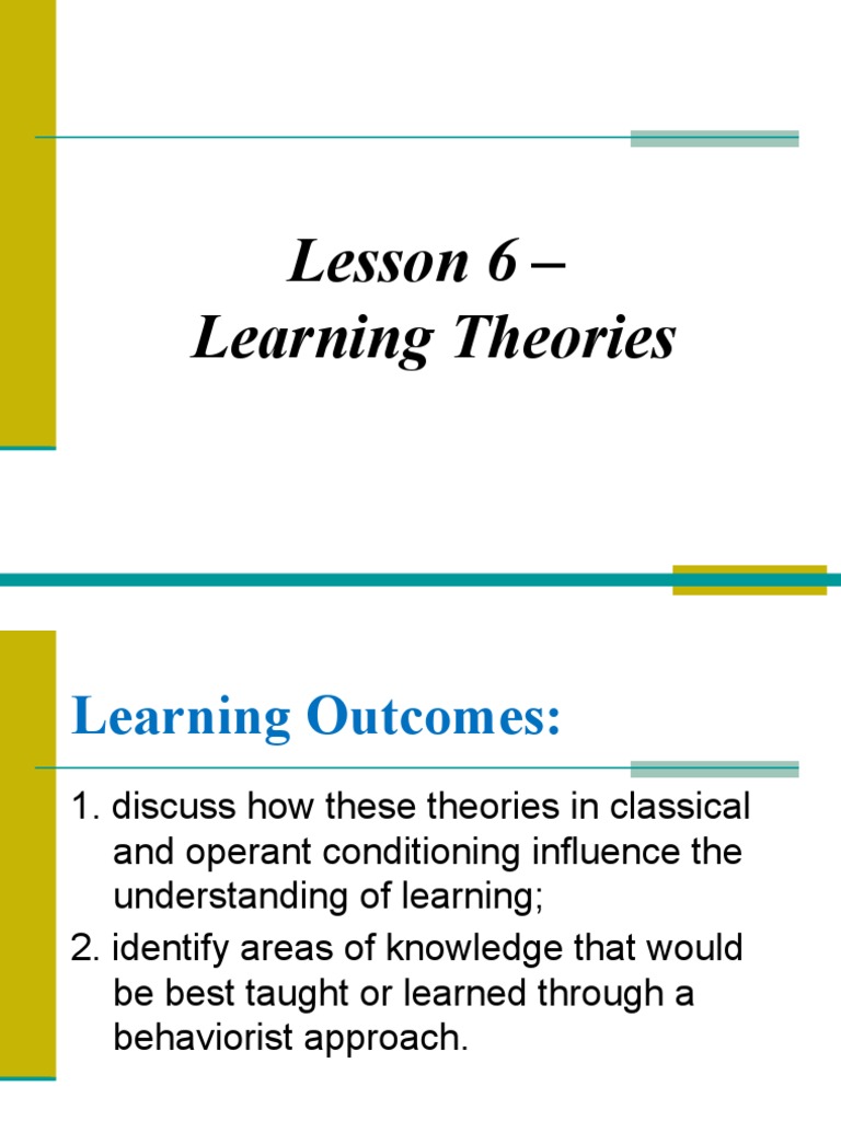 Lesson 6 - Learning Theories: Chapter 6: Design | PDF | Learning ...