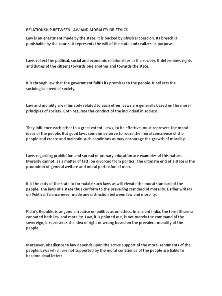 Law and Morality: Key Differences Explained | PDF | Crime & Violence ...