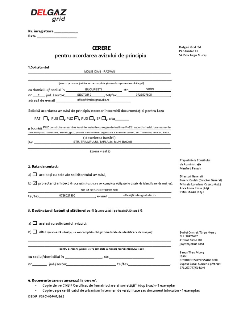 Cerere Delgaz | PDF