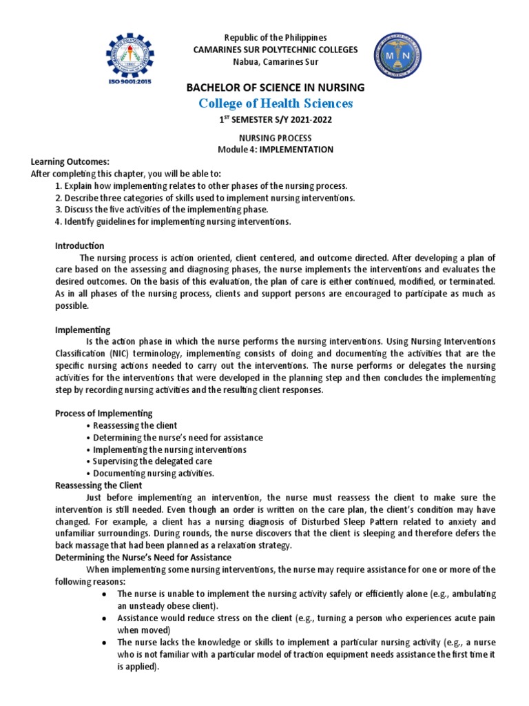 Module 4 Rle - Implementation | PDF | Nursing | Health Care